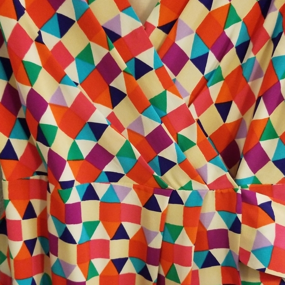 kate spade | Dresses | Kate Spade Geometric Wrap And Tie Dress Sz 2 ...